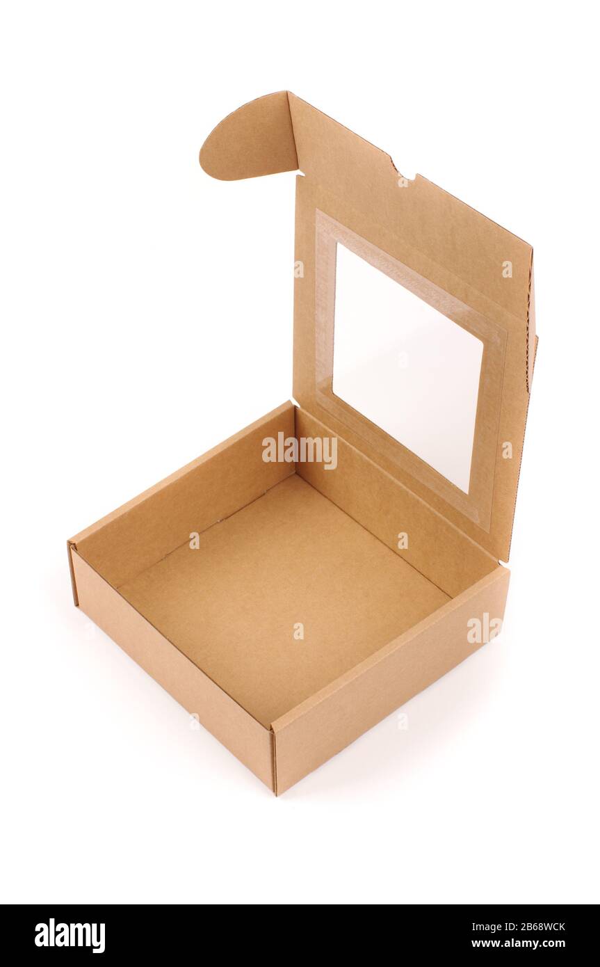 Delivery package box made from cardboard isolated on the white ...