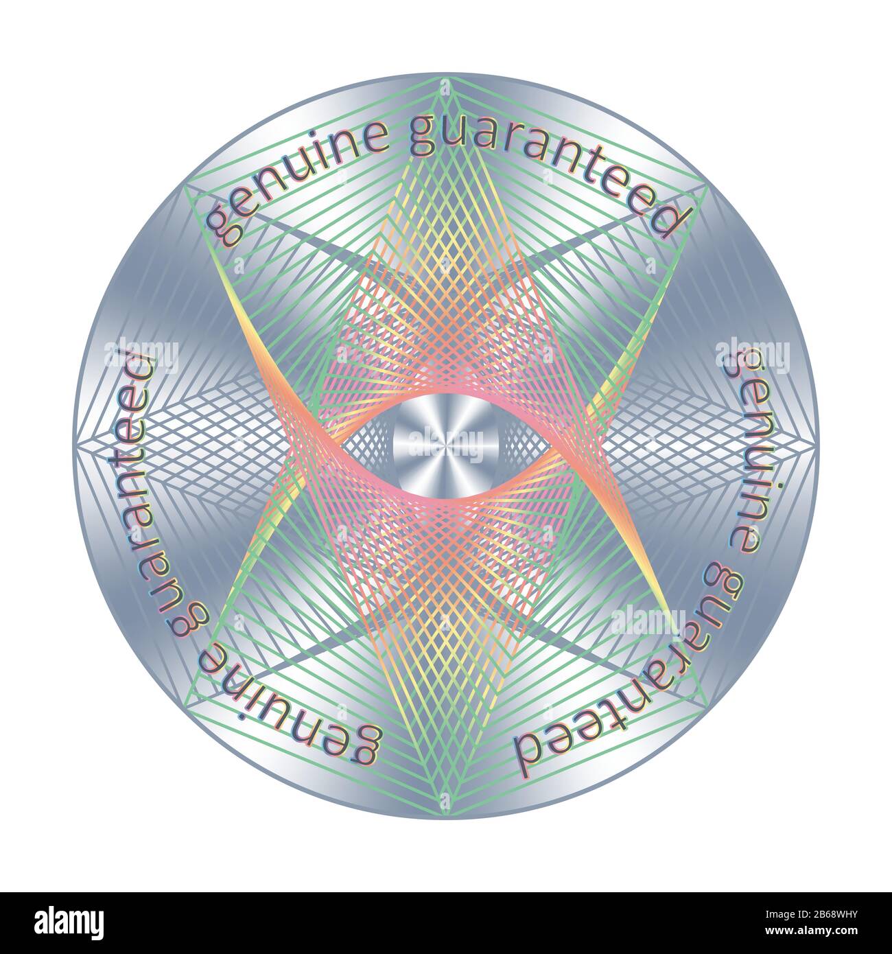 Genuine guaranteed element. Round hologram sticker Stock Vector Image ...