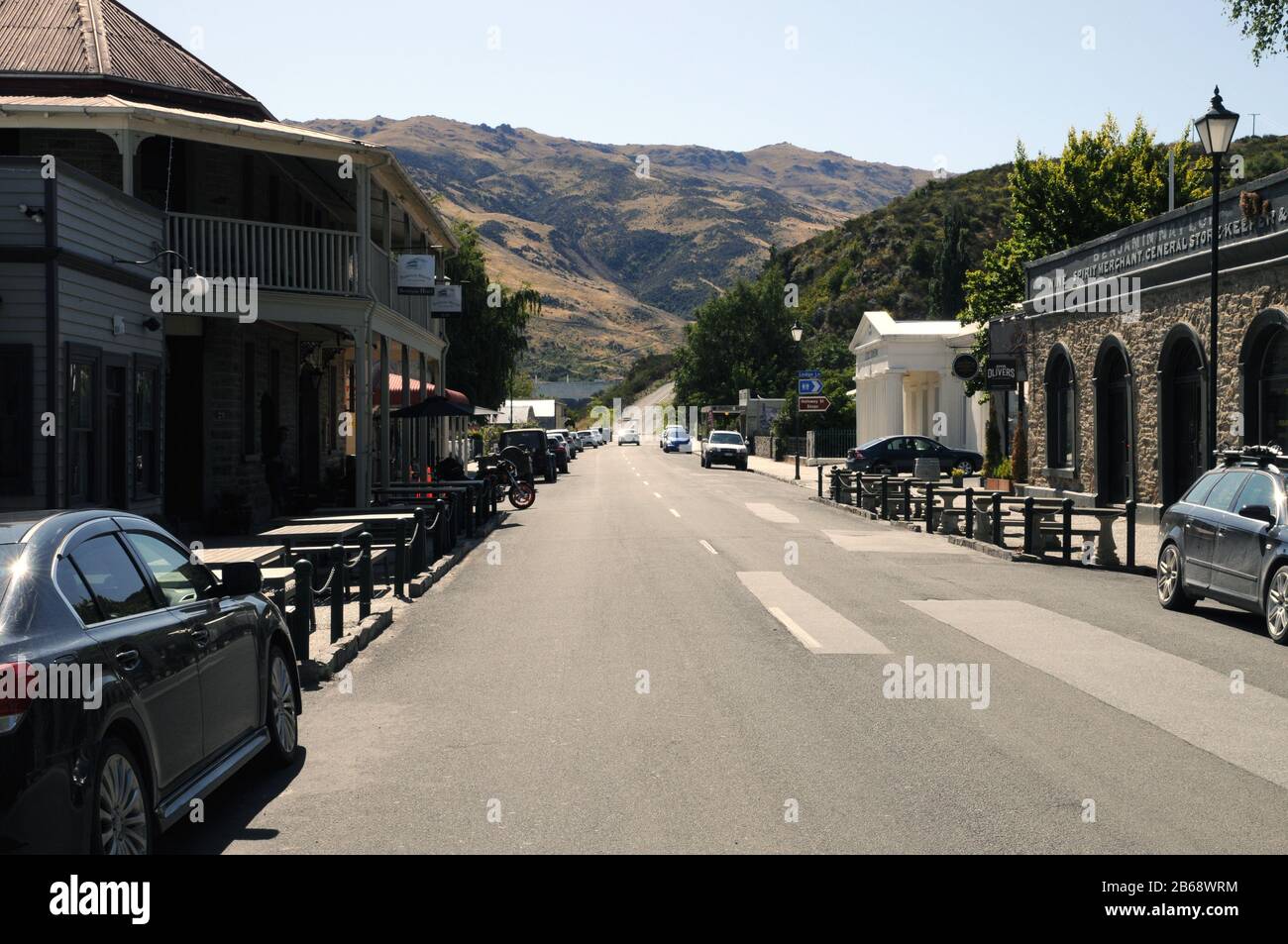 Sunderland Street, the main road in the small Central Otago town of ...