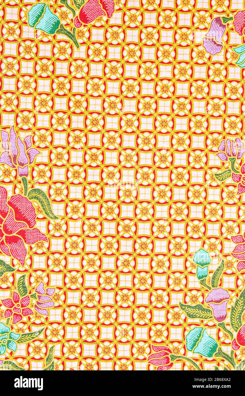 Close up texture of the beautiful of art Thai Batik Pattern Stock Photo ...