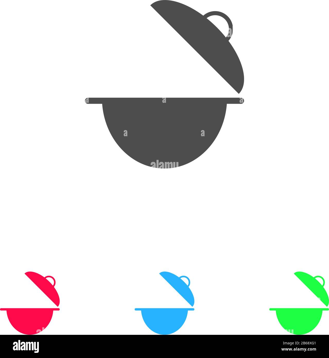 Cooking pan icon flat. Color pictogram on white background. Vector ...