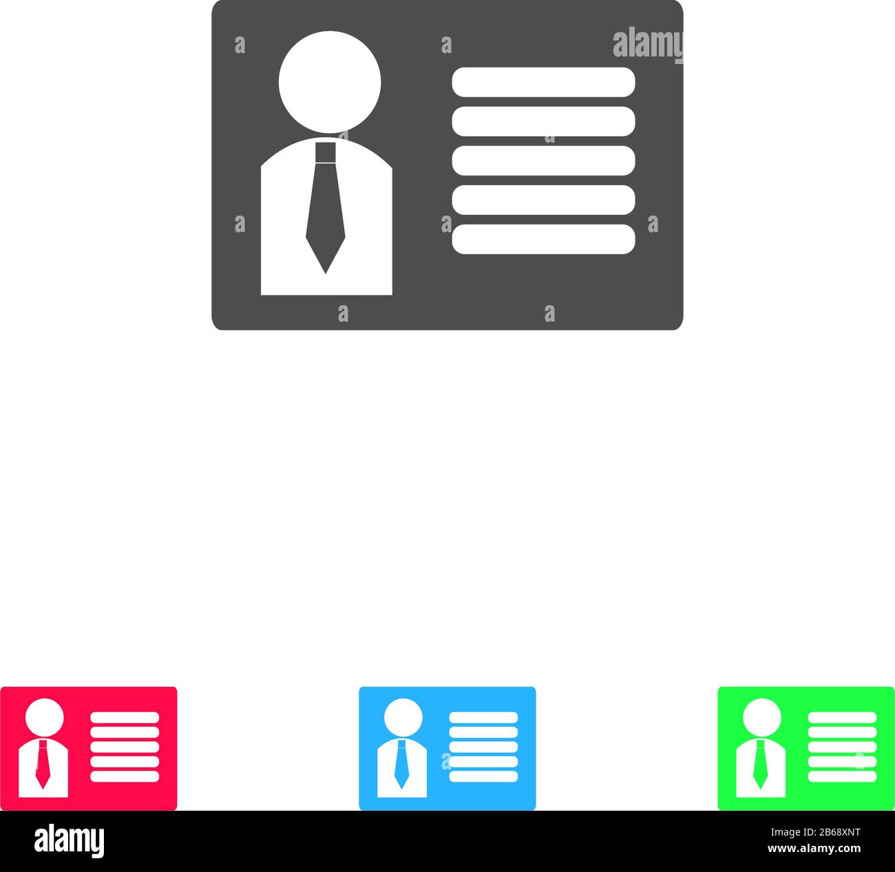 Identification card icon flat. Color pictogram on white background ...