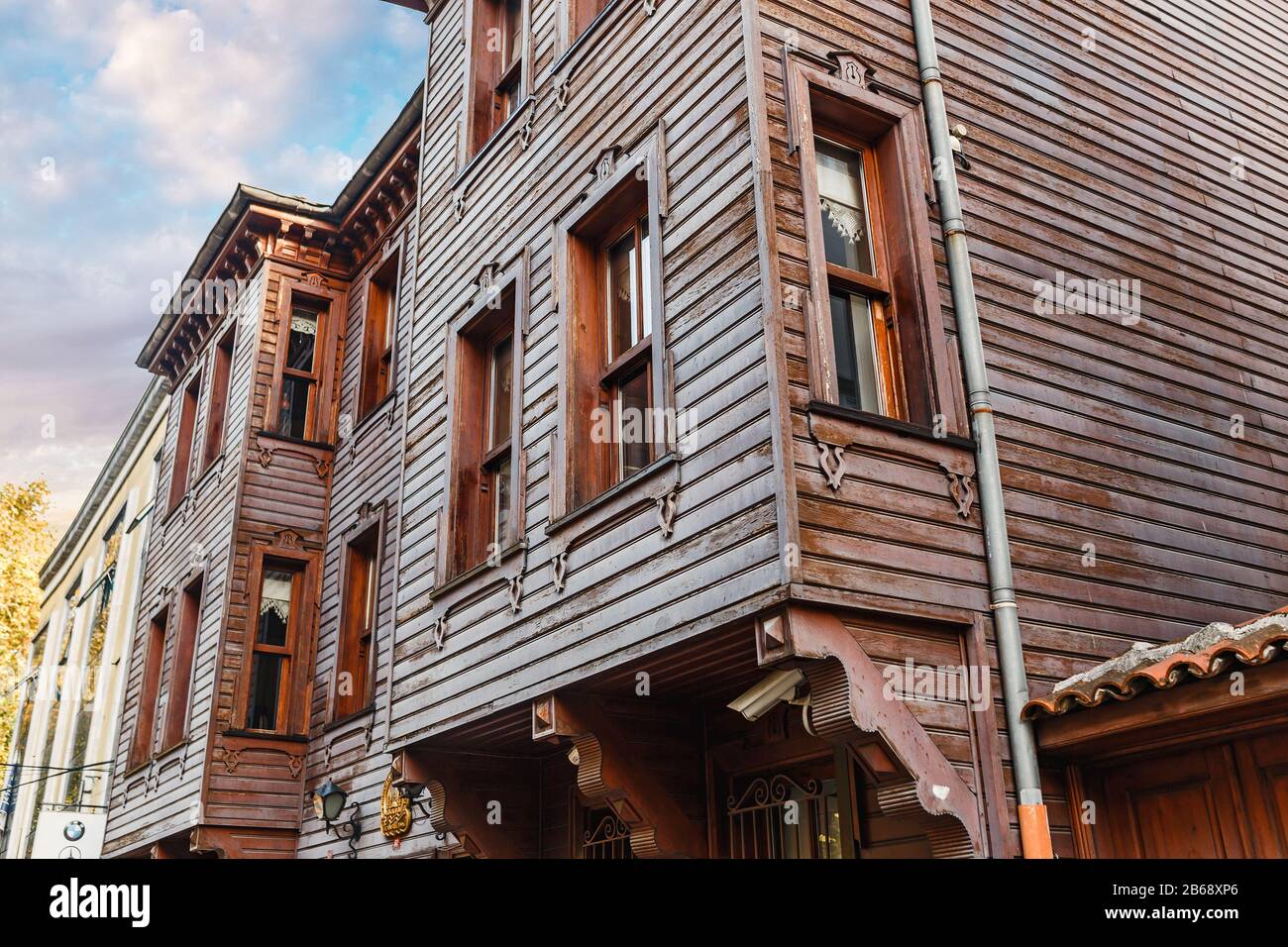 ISTANBUL, TURKEY - SEPTEMBER 10, 2017: Old wooden architecture of ...