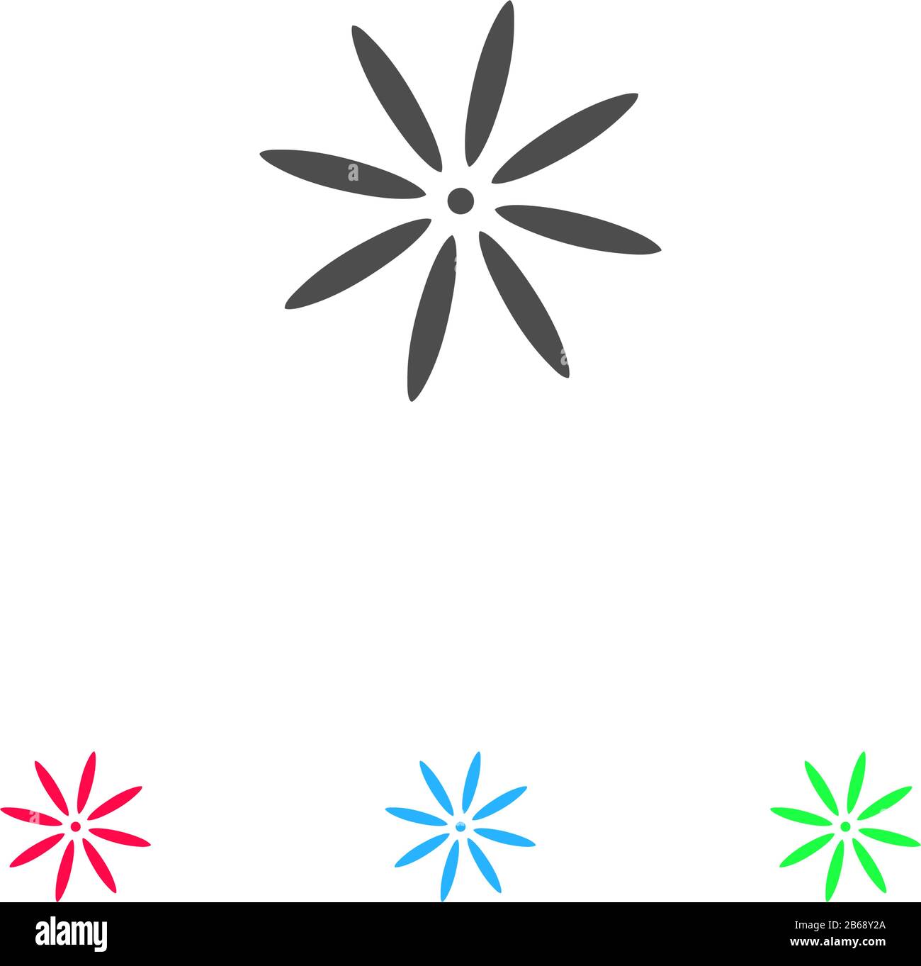Flower icon flat. Color pictogram on white background. Vector ...