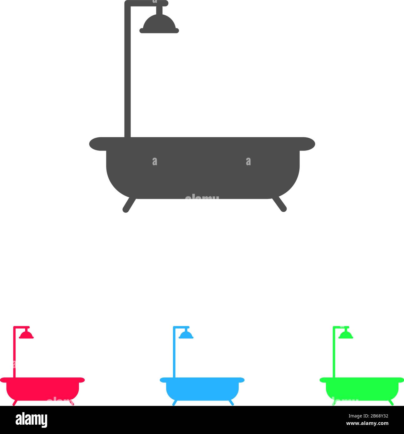 Bath icon flat. Color pictogram on white background. Vector ...