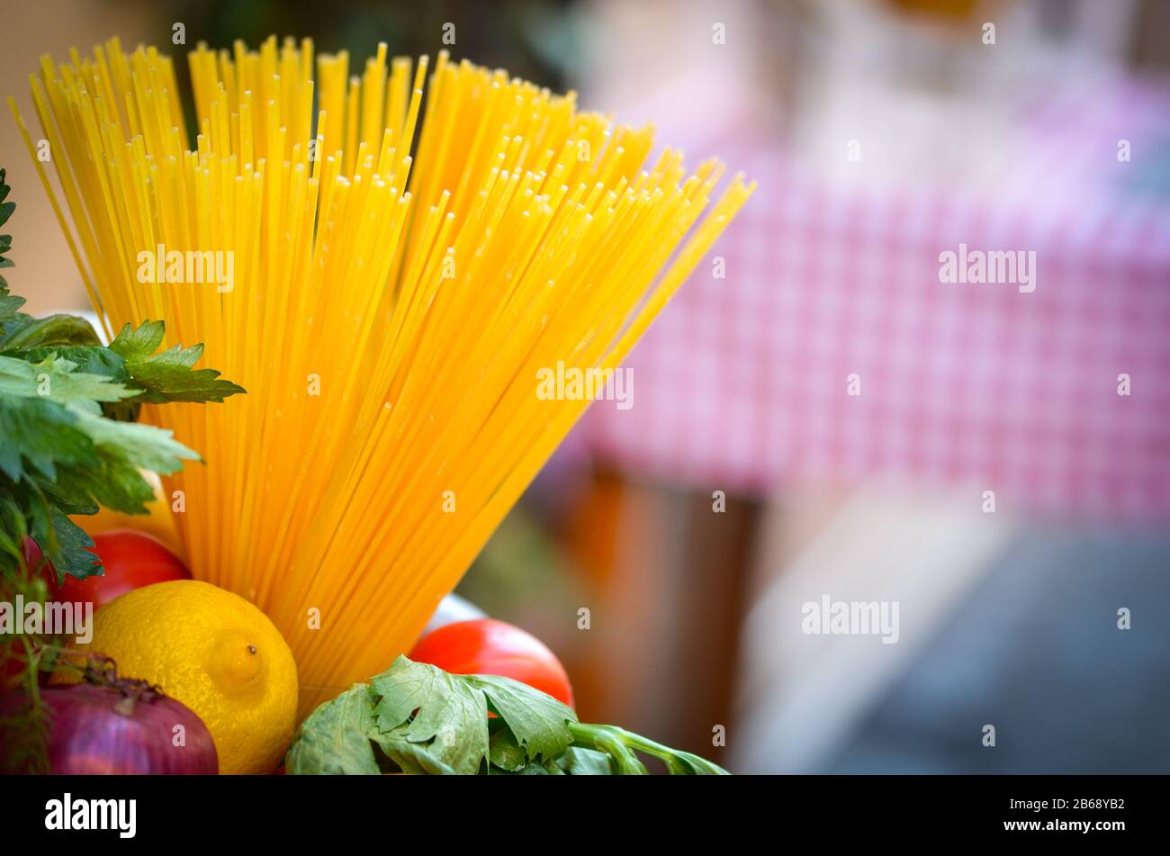 fresh italian pasta close up view Stock Photo - Alamy