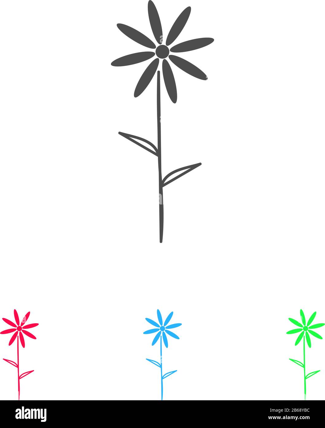 Chamomile icon flat. Color pictogram on white background. Vector ...