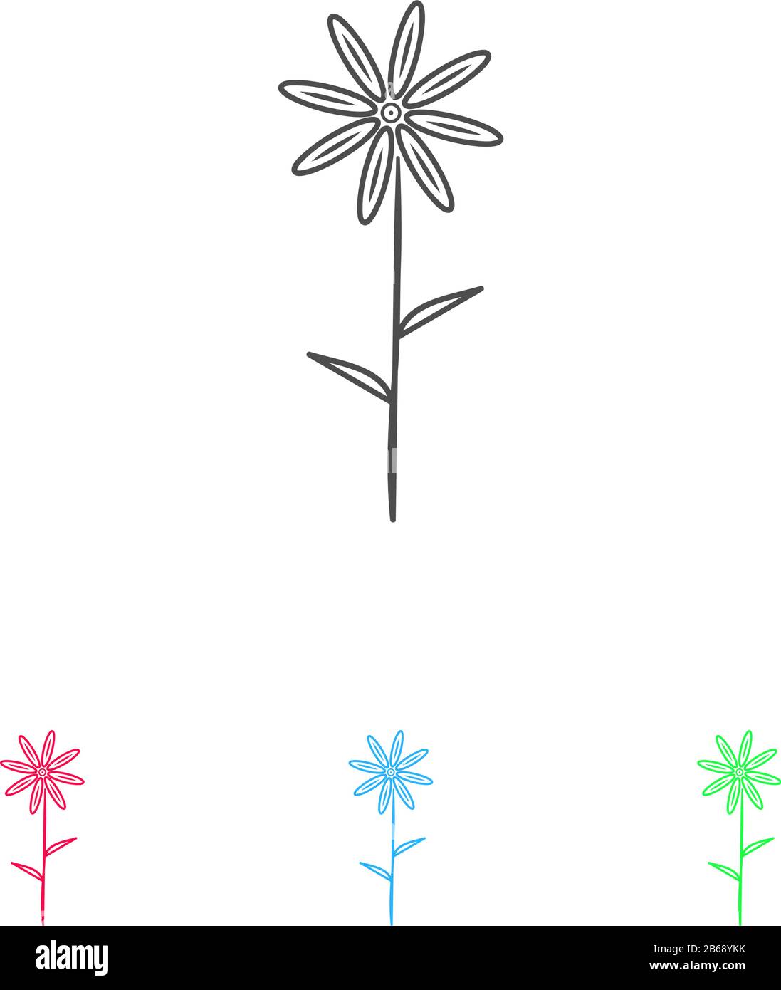 Flower icon flat. Color pictogram on white background. Vector ...