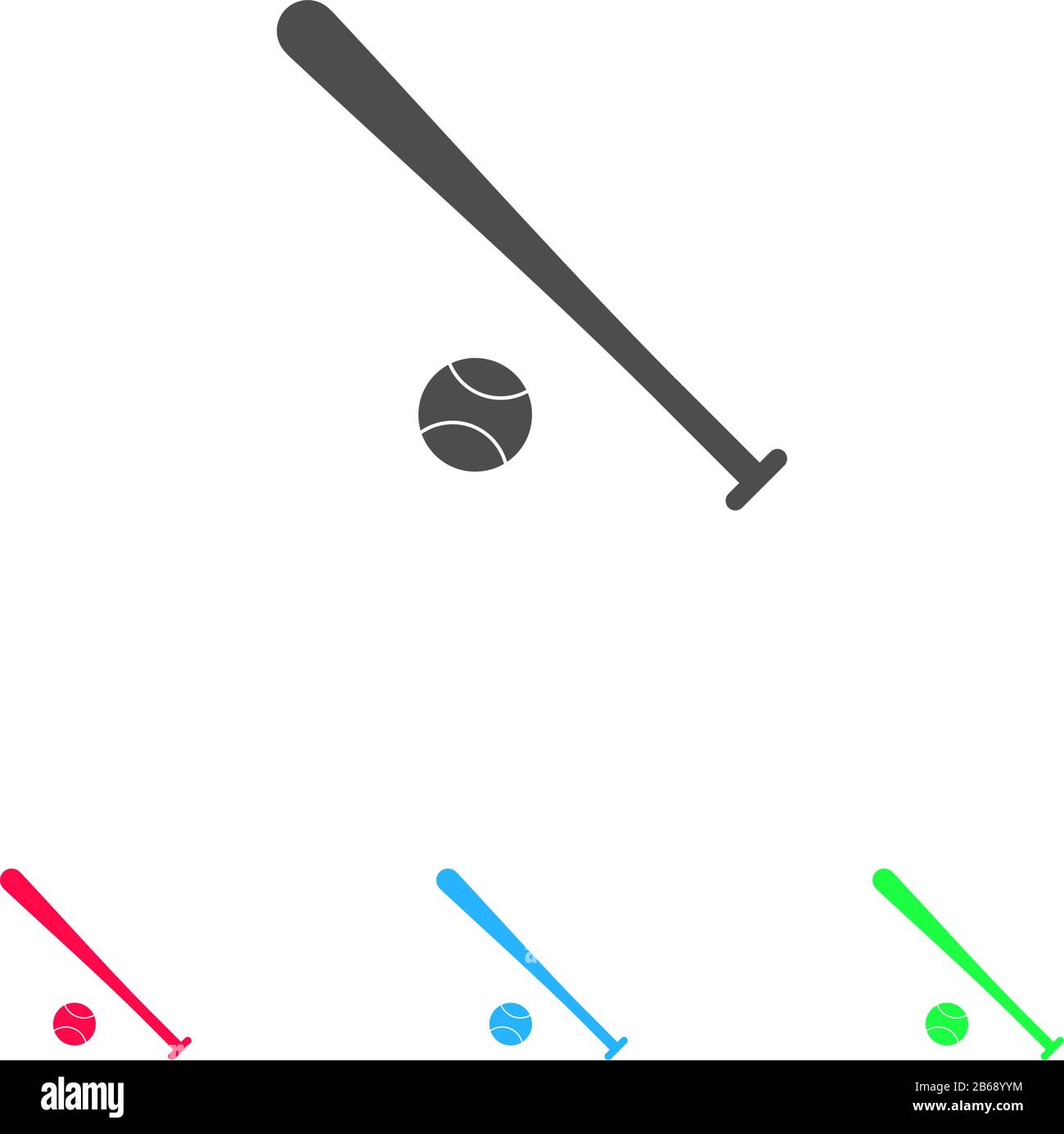 Baseball icon flat. Color pictogram on white background. Vector ...