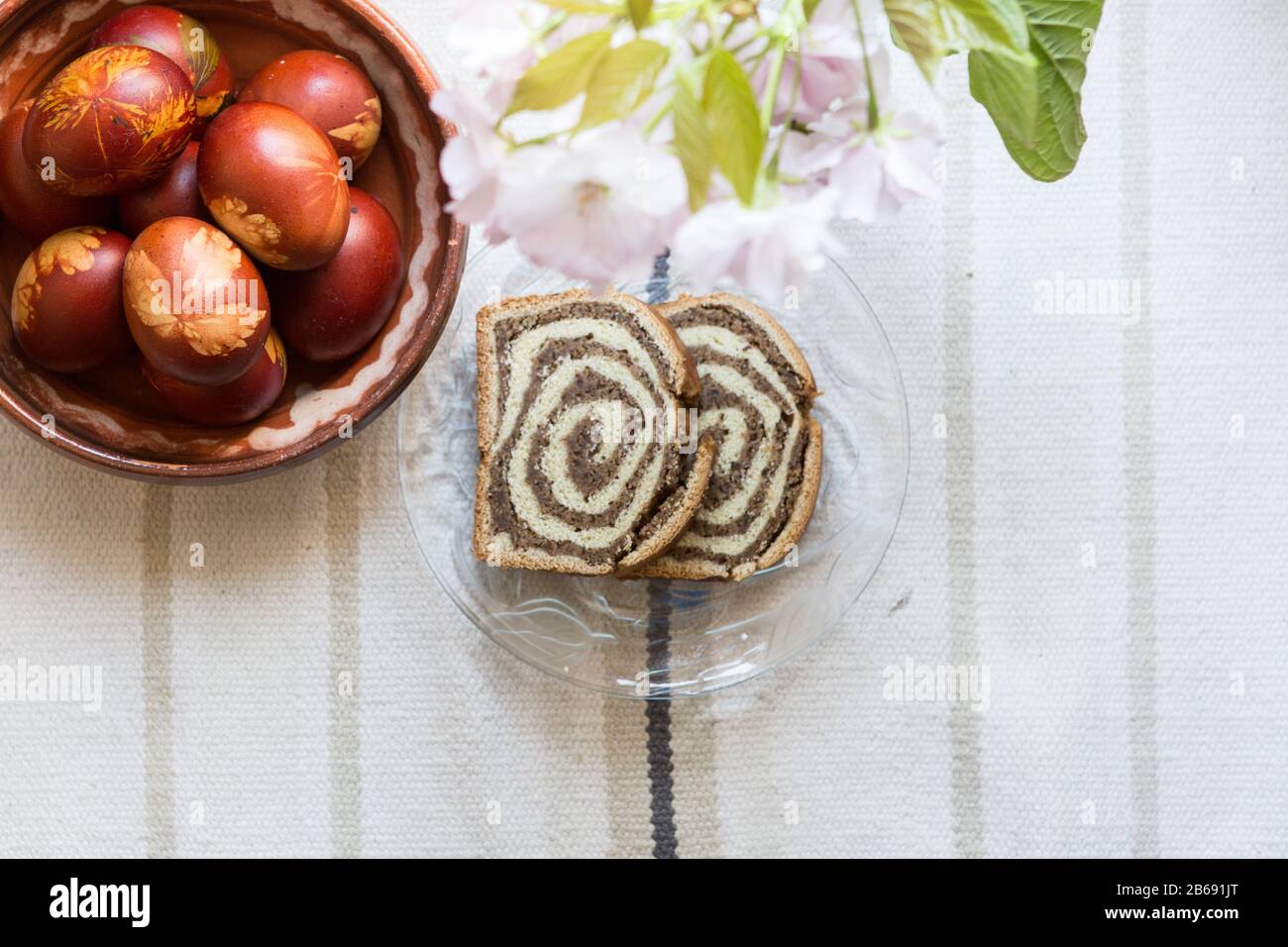 Traditional Slovenian cake called potica on the background Stock Photo ...
