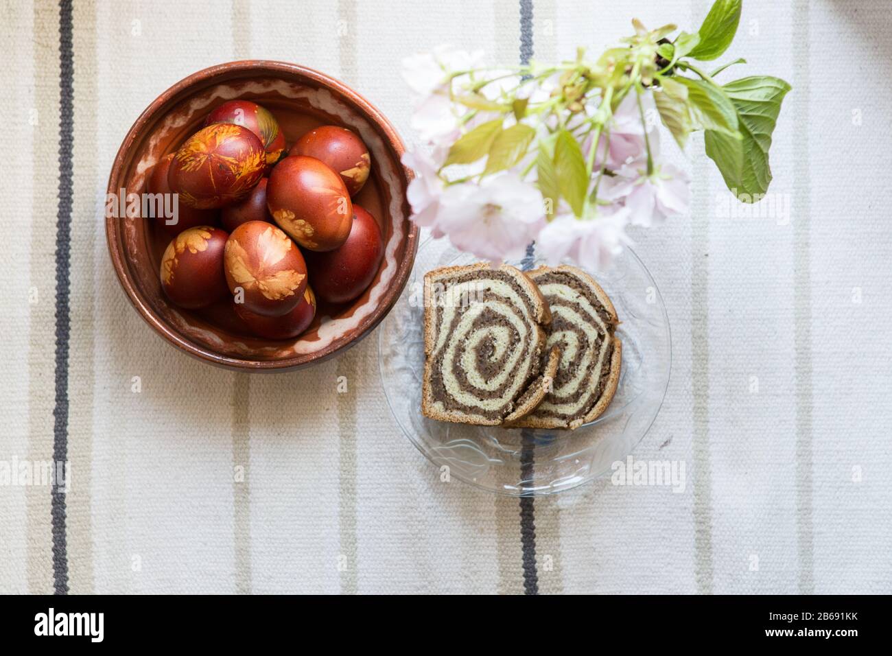 Traditional Slovenian cake called potica on the background Stock Photo ...