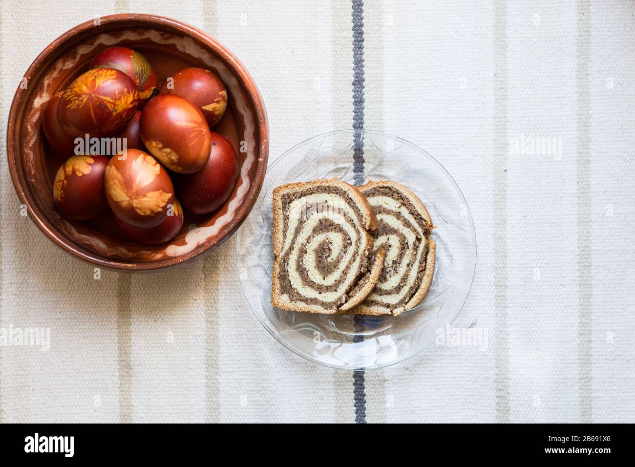 Traditional Slovenian cake called potica on the background Stock Photo ...