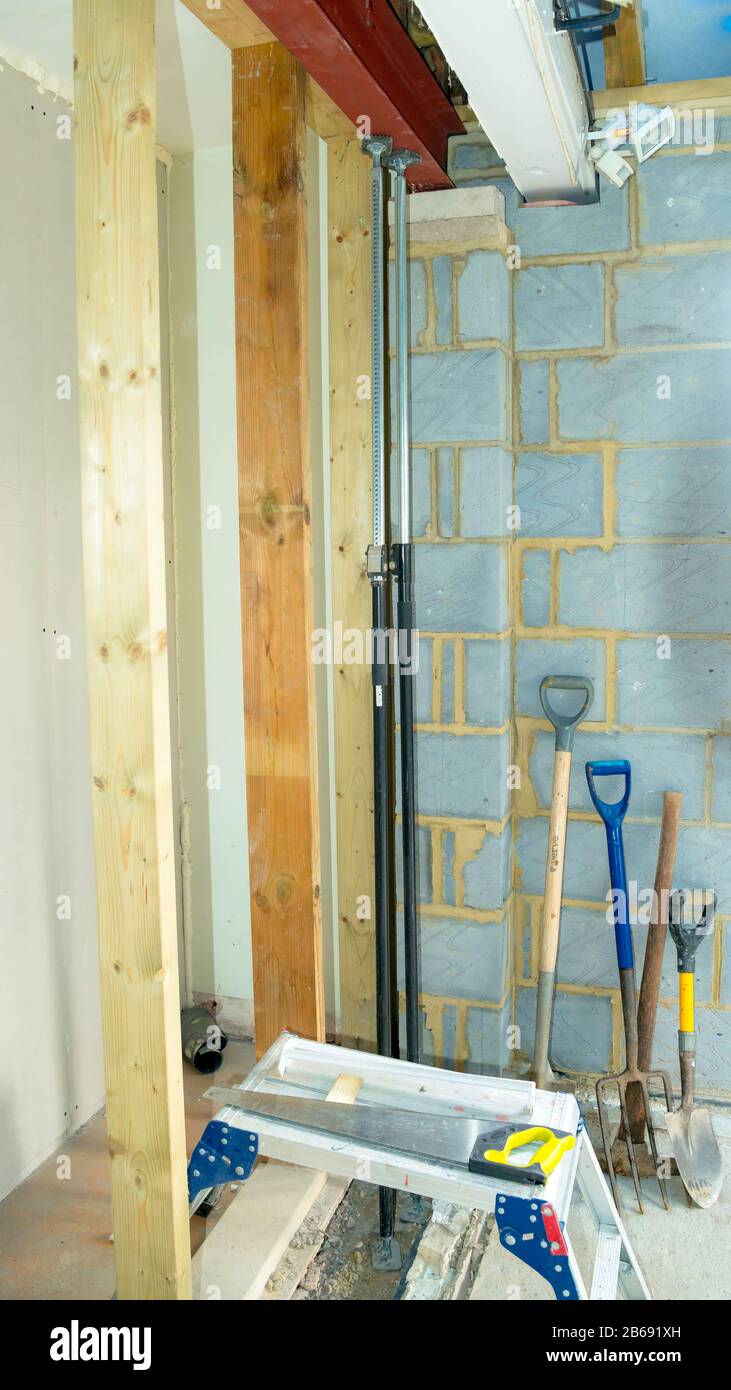 Set up the wall for extension Stock Photo - Alamy