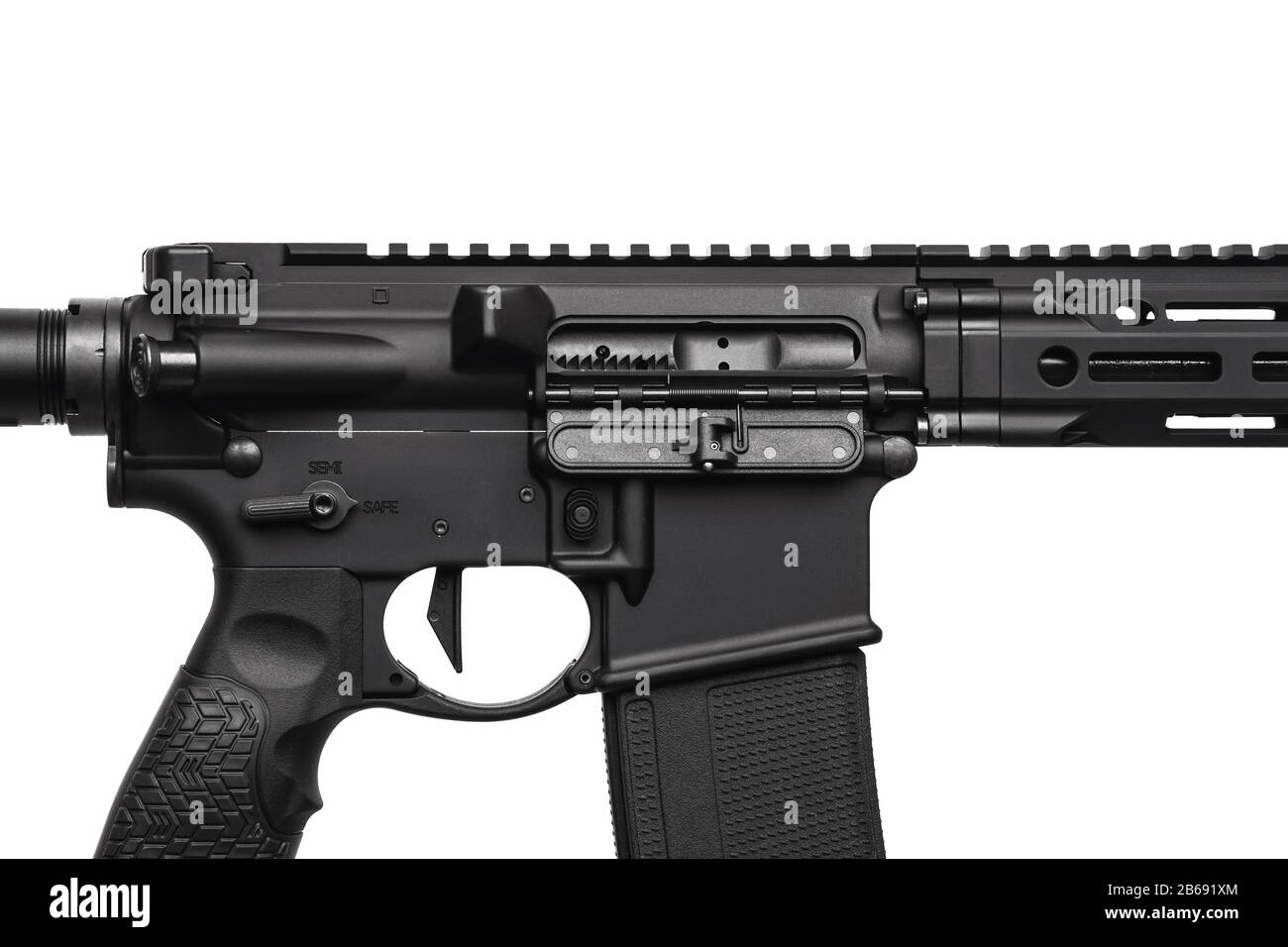 Modern automatic carbine isolate on a white background. Weapons for the ...