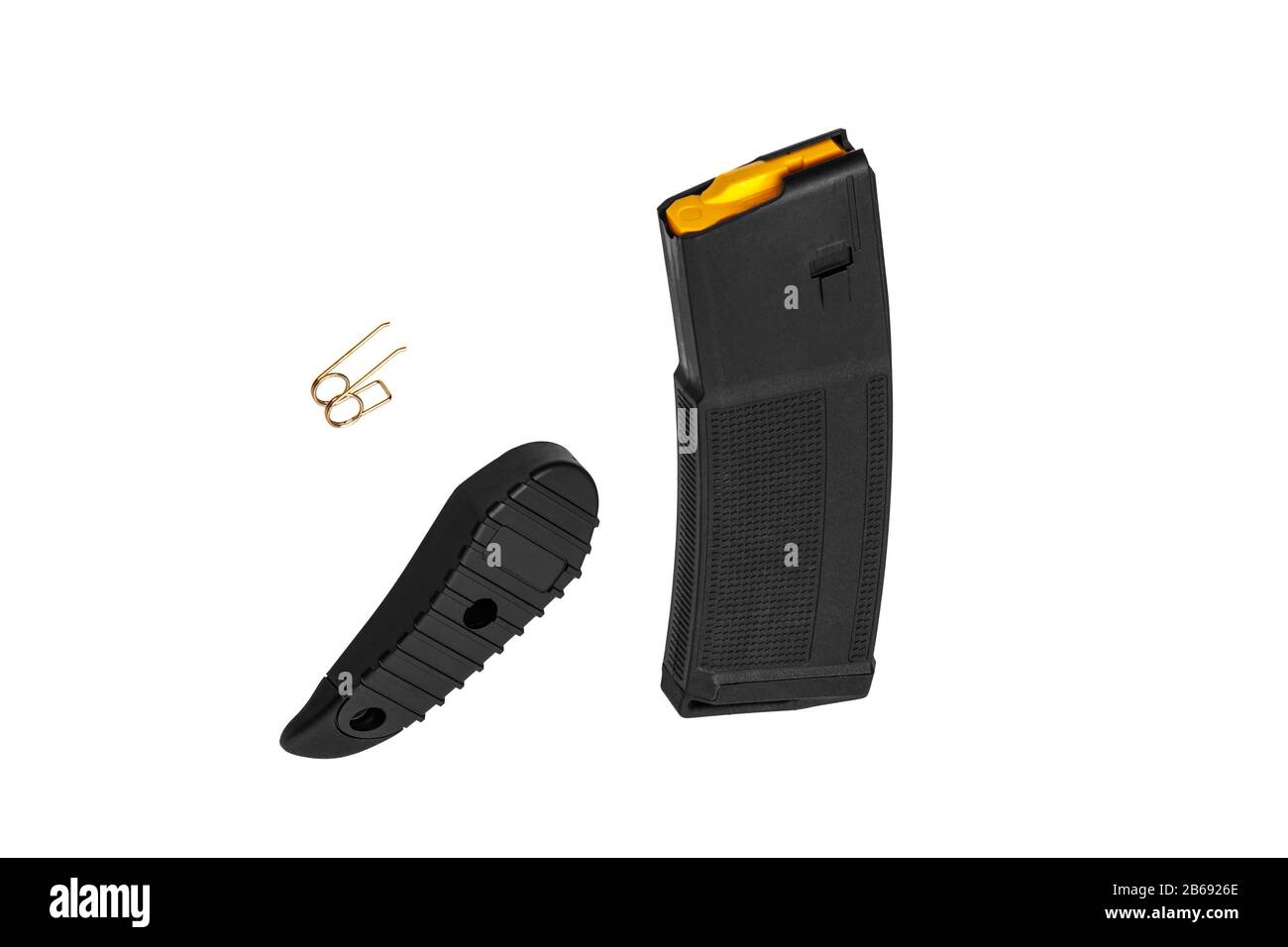 Assault rifle magazine isolated on white background Stock Photo - Alamy