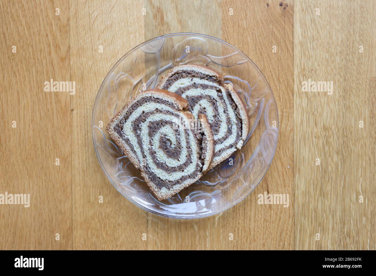 Traditional Slovenian cake called potica on the background Stock Photo ...