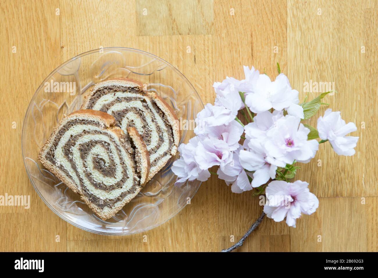Traditional Slovenian cake called potica on the background Stock Photo ...