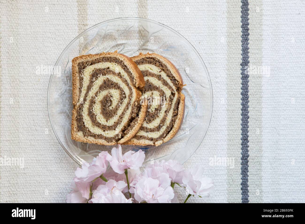 Traditional Slovenian cake called potica on the background Stock Photo ...
