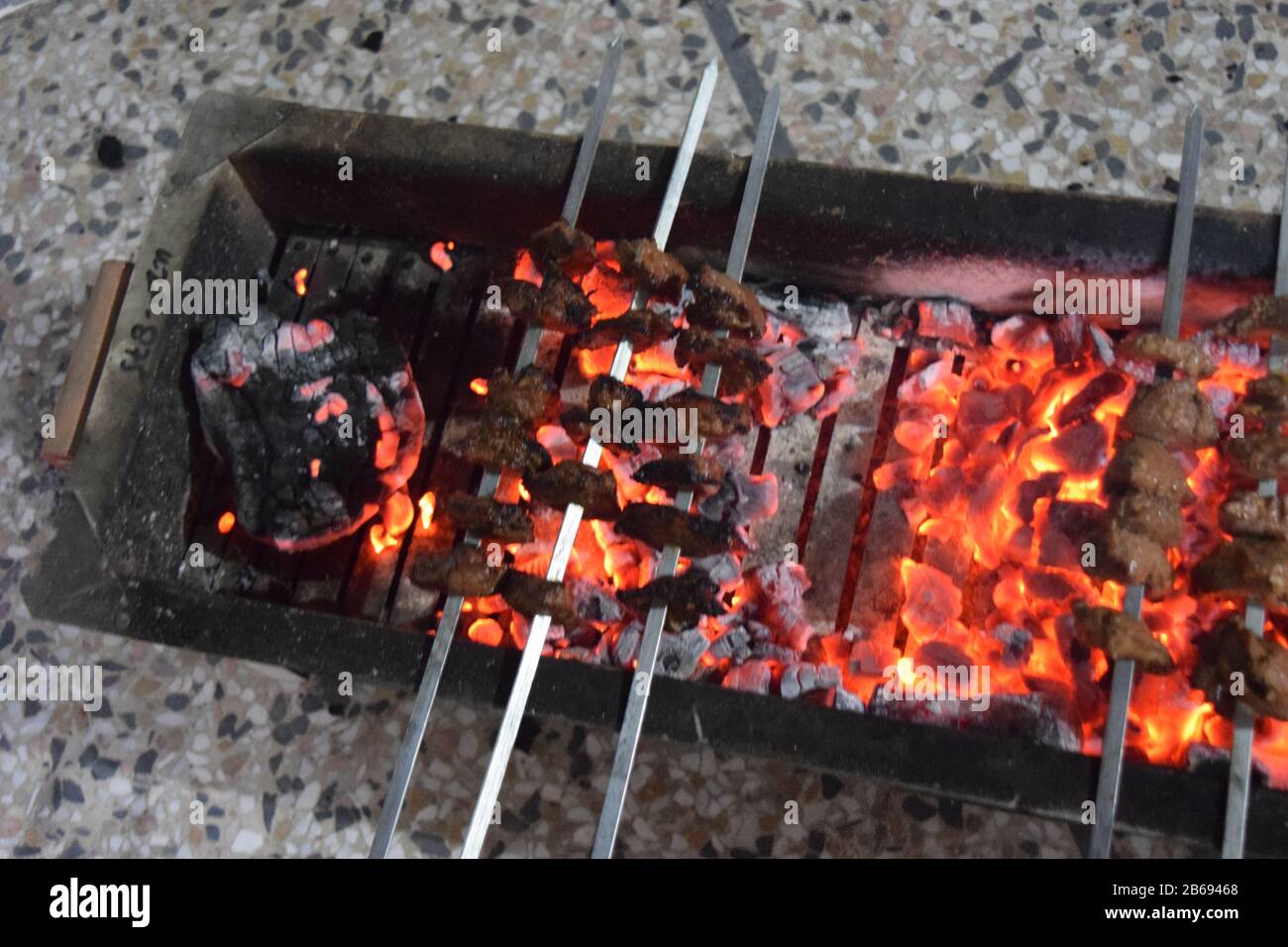 Delicious and juicy Char-coaled mutton BBQ Stock Photo - Alamy