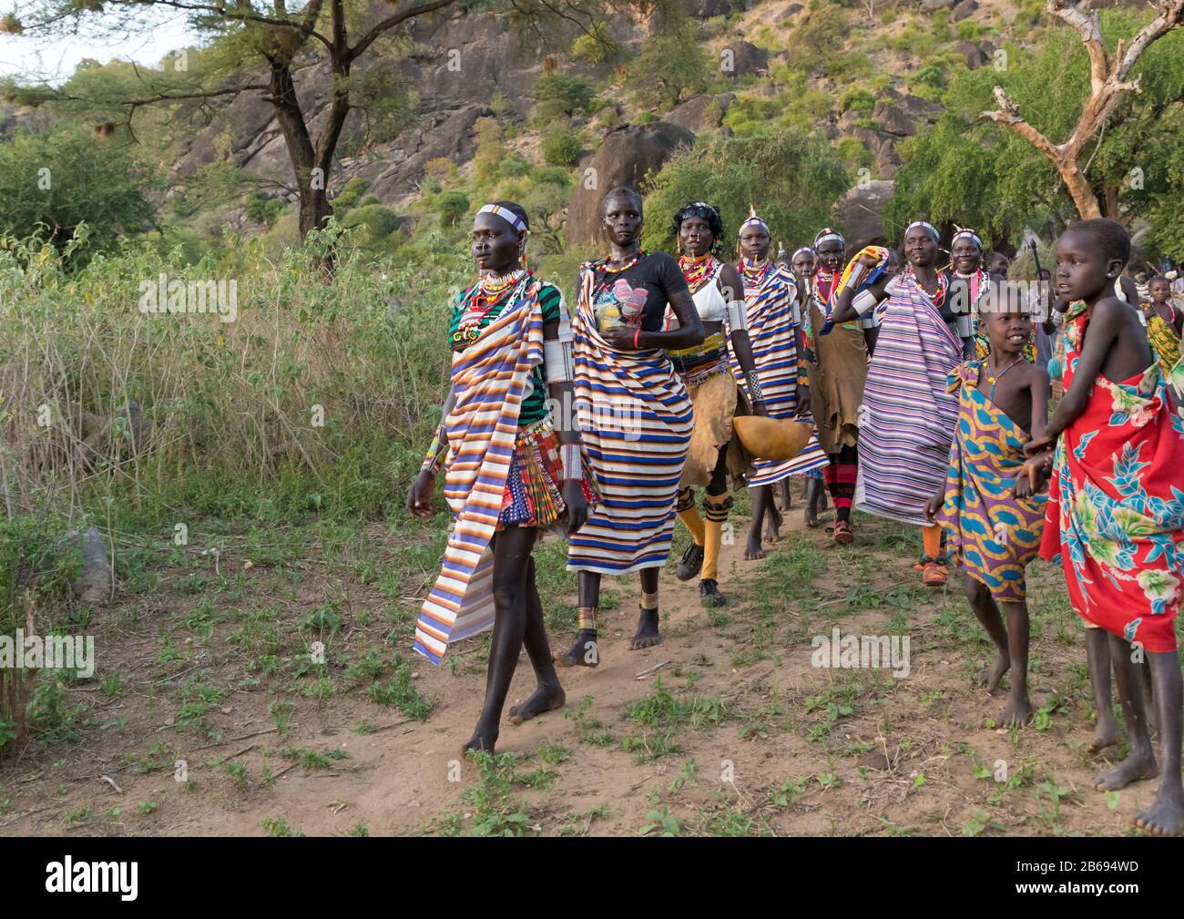Larim tribe bride during a Forced marriage ceremony, Boya Mountains ...