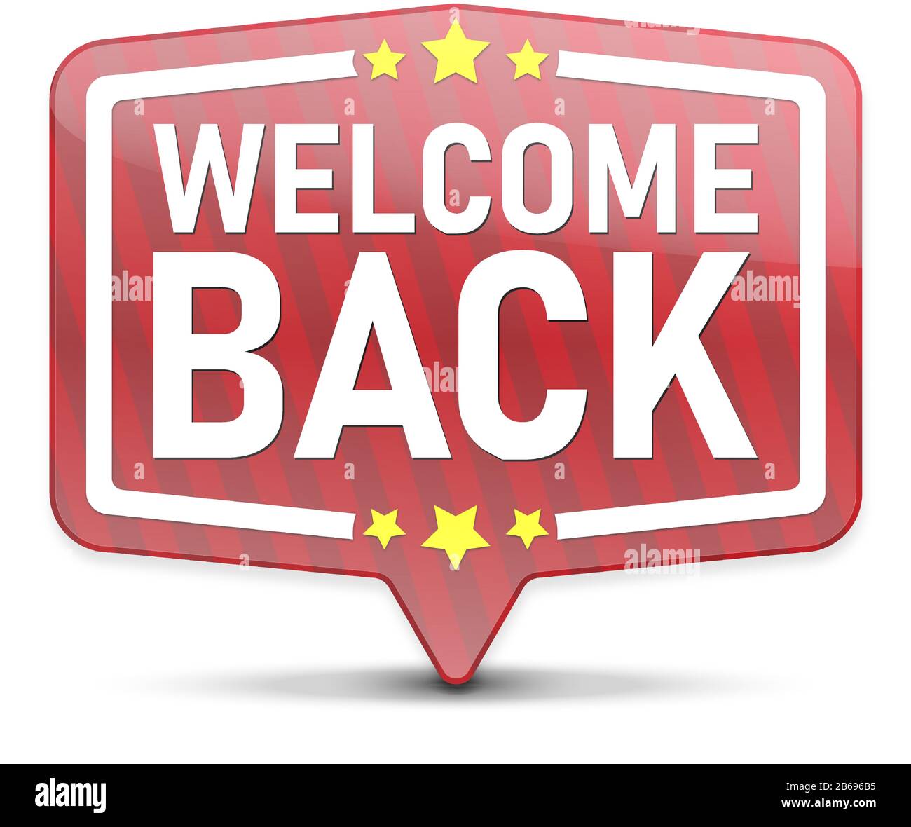 Welcome back red speech bubble isolated icon Stock Vector Image & Art ...