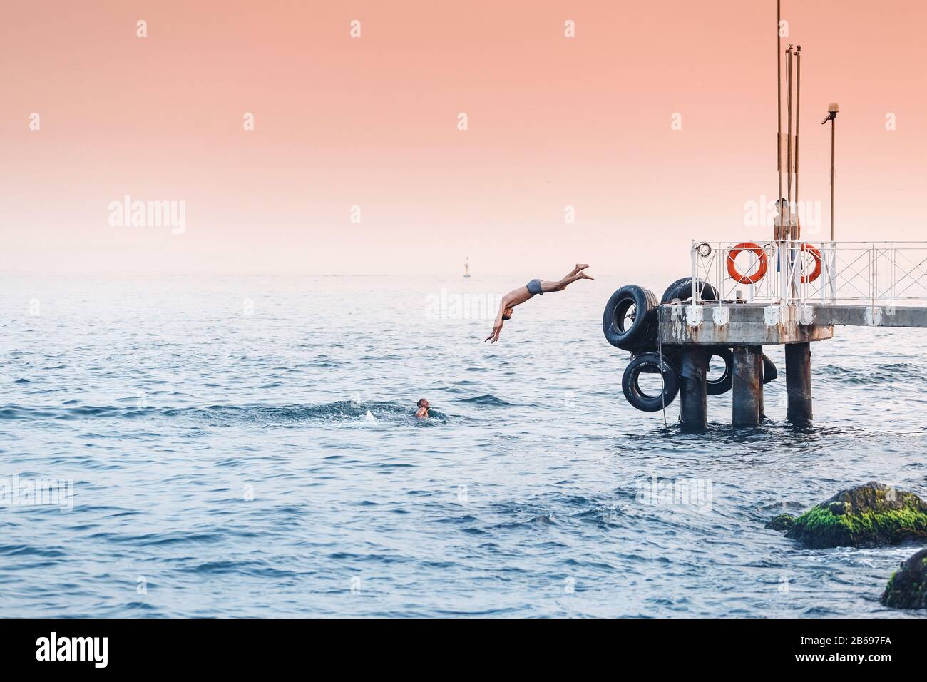 Jumping Off The Pier High Resolution Stock Photography and Images - Alamy