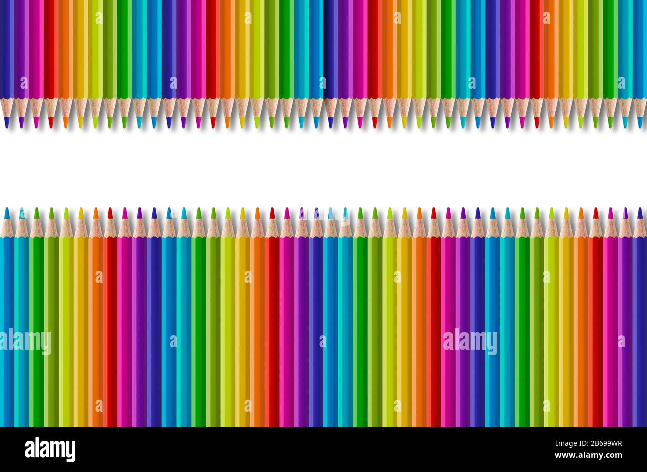 Set of rainbow color wooden pencil collection isolated on white ...