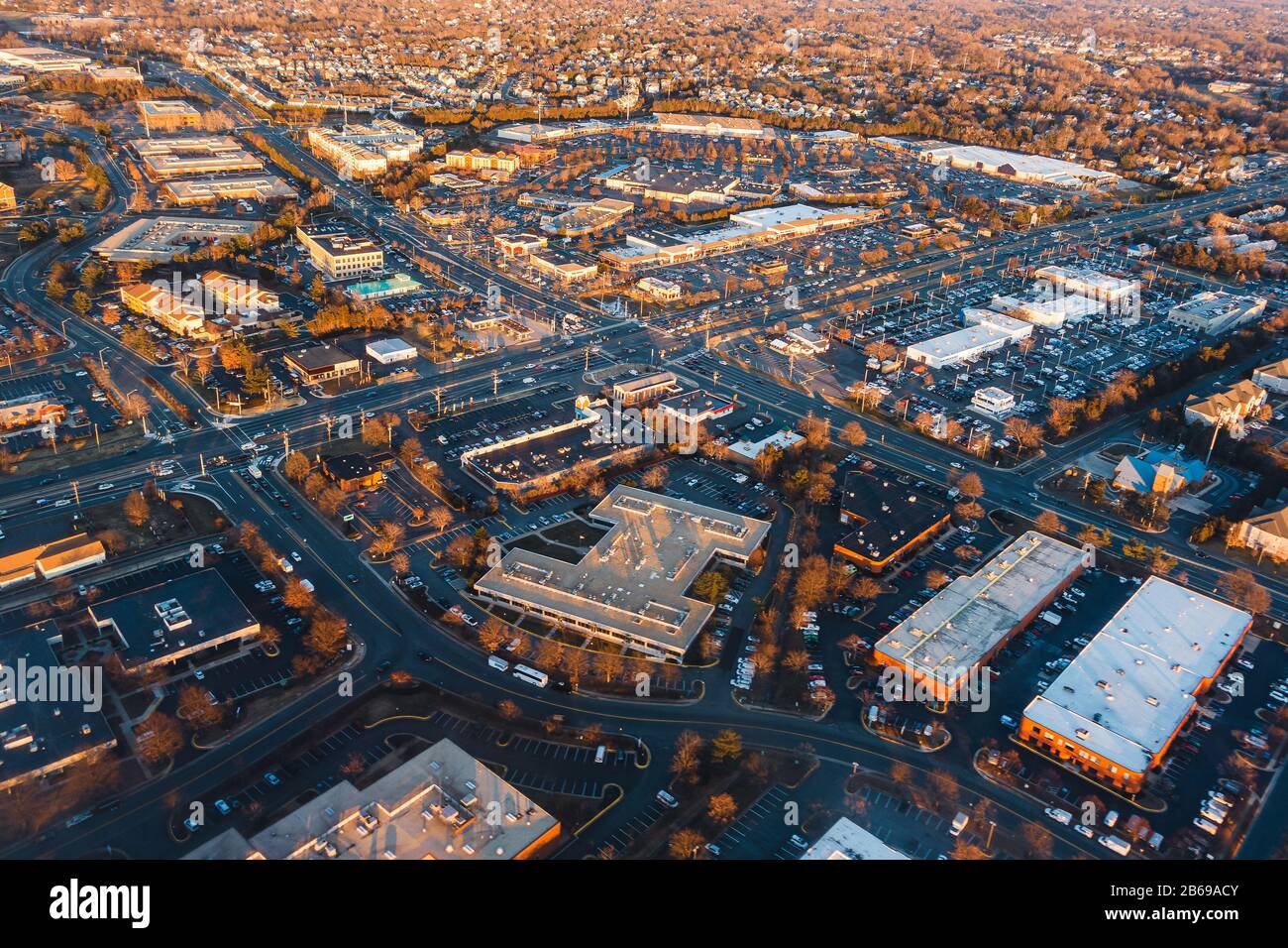 Aerial view of american town Stock Photo - Alamy