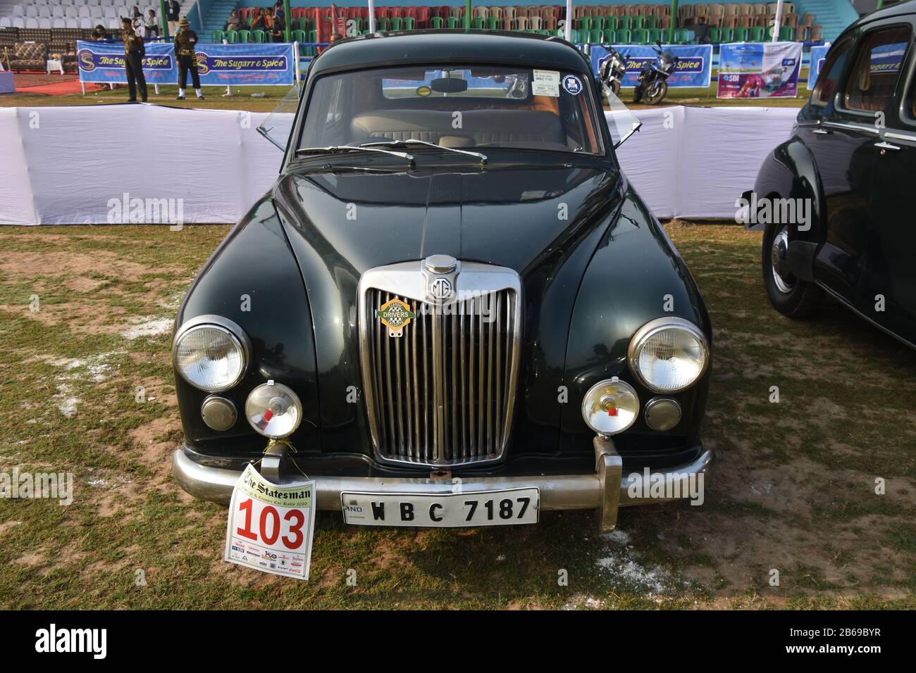 1955 MG car with 1500 cc and 4 cylinder engine. India WBC 7187 Stock ...