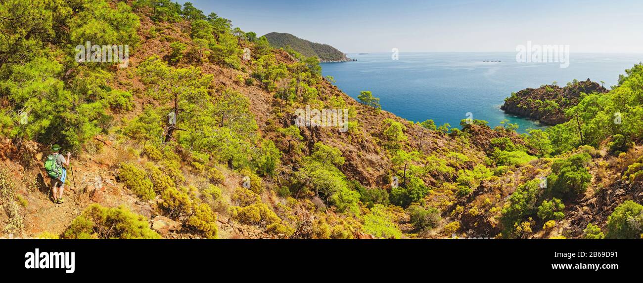 Mediterranean sea coast landscape with beautiful nature in Turkey Stock ...