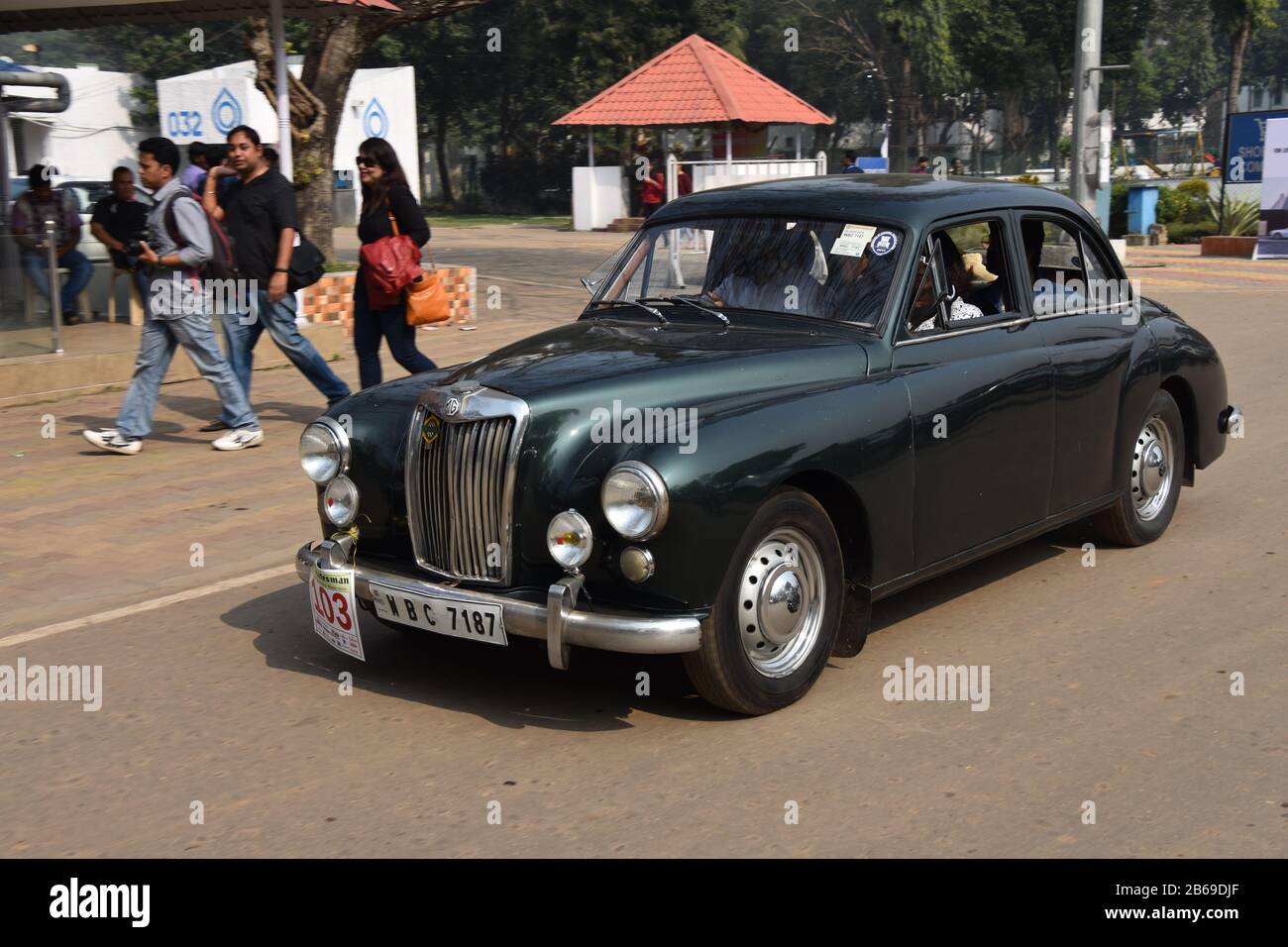 1955 MG car with 1500 cc and 4 cylinder engine. India WBC 7187 Stock ...
