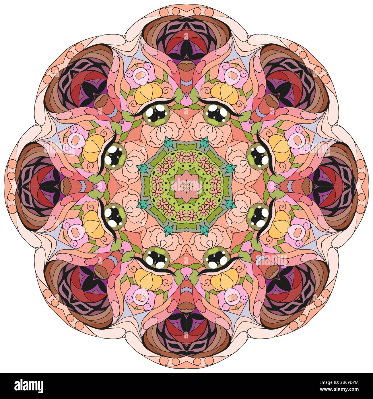 Hand drawn zentangle mandala for coloring page Stock Vector Image & Art ...