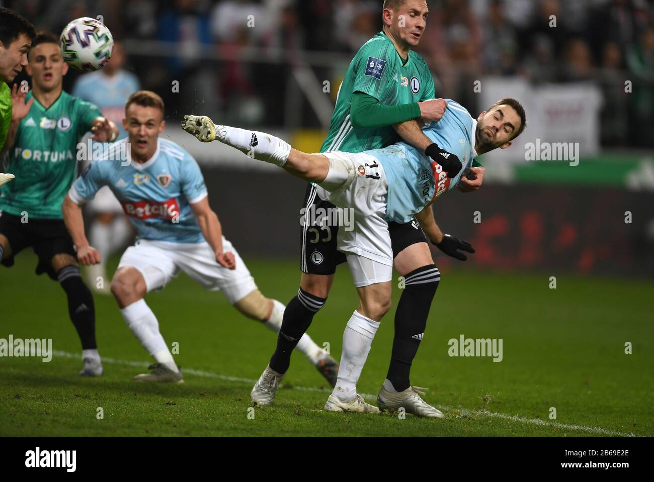 Warsaw, Poland, March 08, 2020: Polish Top League Ekstraklasa football ...