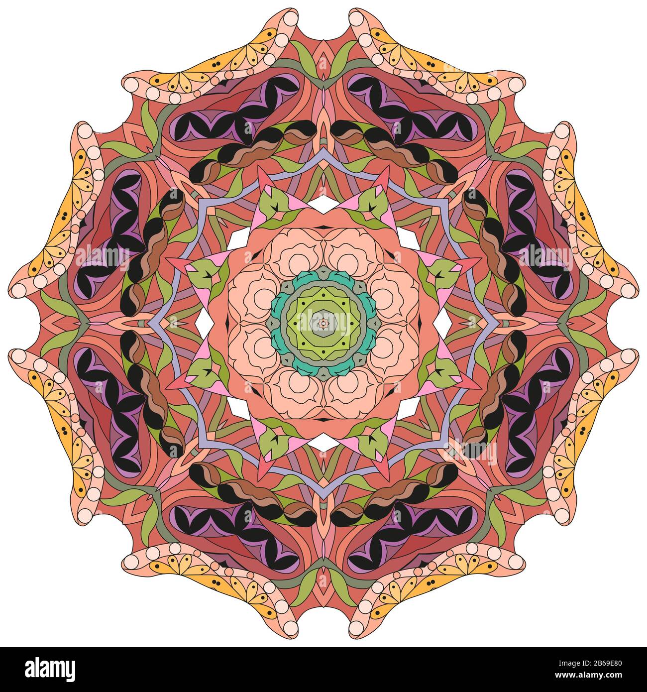 Hand drawn zentangle mandala for coloring page Stock Vector Image & Art ...