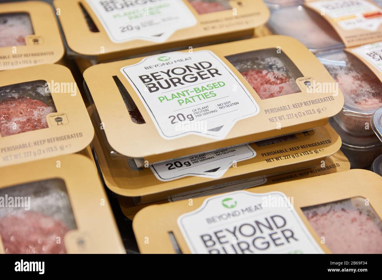 COLOGNE, OCTOBER 2019: Beyond Burger from Beyond Meat at the ANUGA Food ...