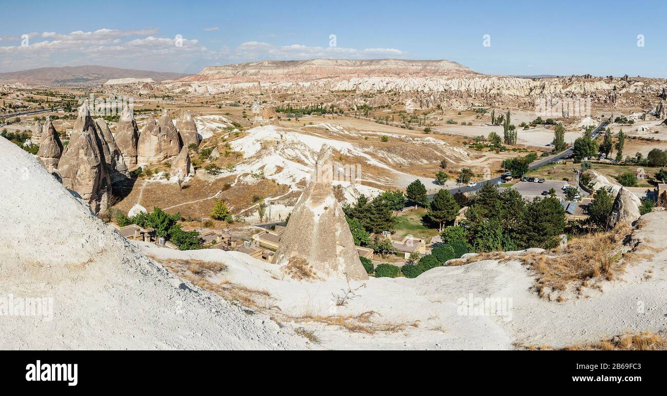 wonderful panoramic landscape view of Cappadocia in Turkey, famous ...