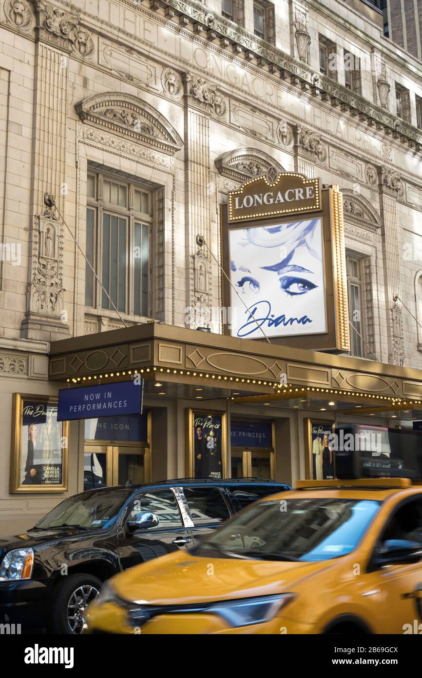 Longacre Theater with "Diana" Marquee, NYC Stock Photo - Alamy