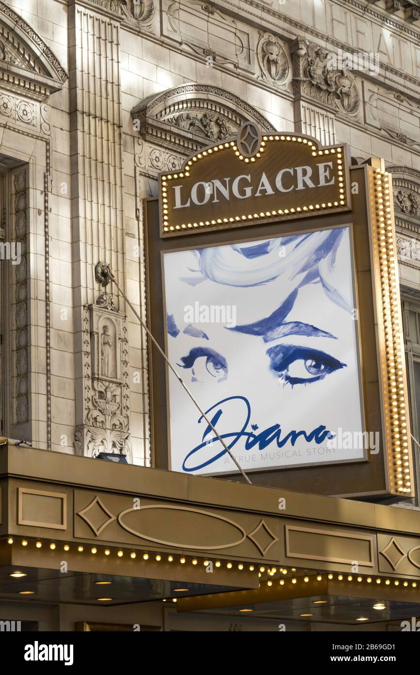 Longacre Theater with "Diana" Marquee, NYC Stock Photo - Alamy