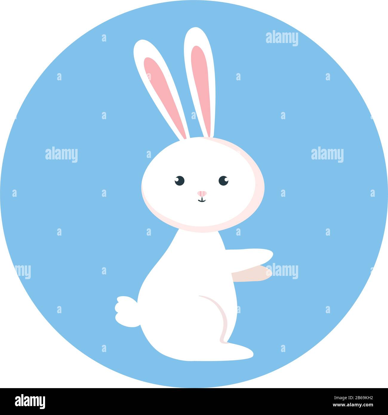 cute rabbit animal in frame circular Stock Vector Image & Art - Alamy