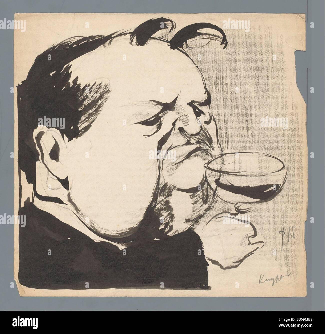 Abraham Kuyper, A-505-64 Mimicry of Abraham Kuyper, with devil's horns ...
