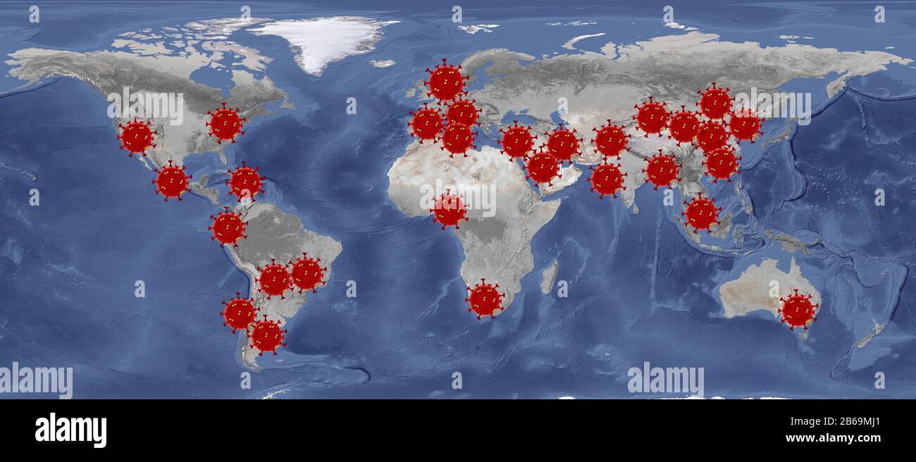 Coronavirus map: virus on world map (graphic shown is for illustration ...