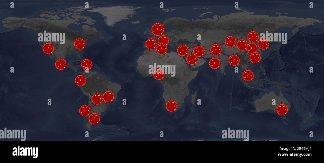 Coronavirus map: virus on world map (graphic shown is for illustration ...