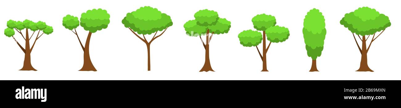 Green tree set Stock Vector Image & Art - Alamy