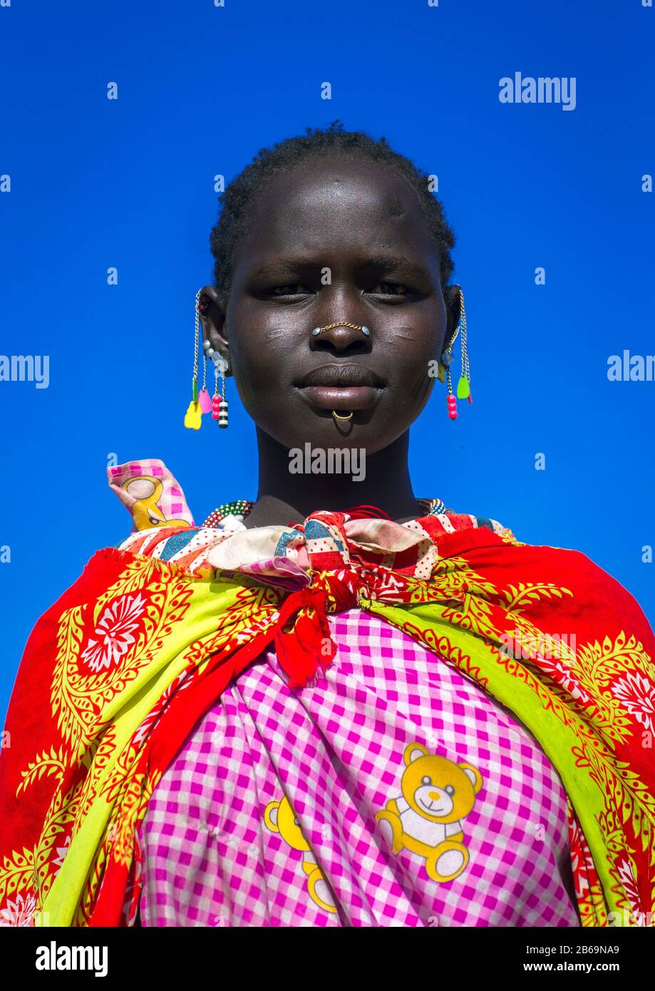 Portrait of a Larim tribe woman with eaerrings and Nose earrings, Boya ...