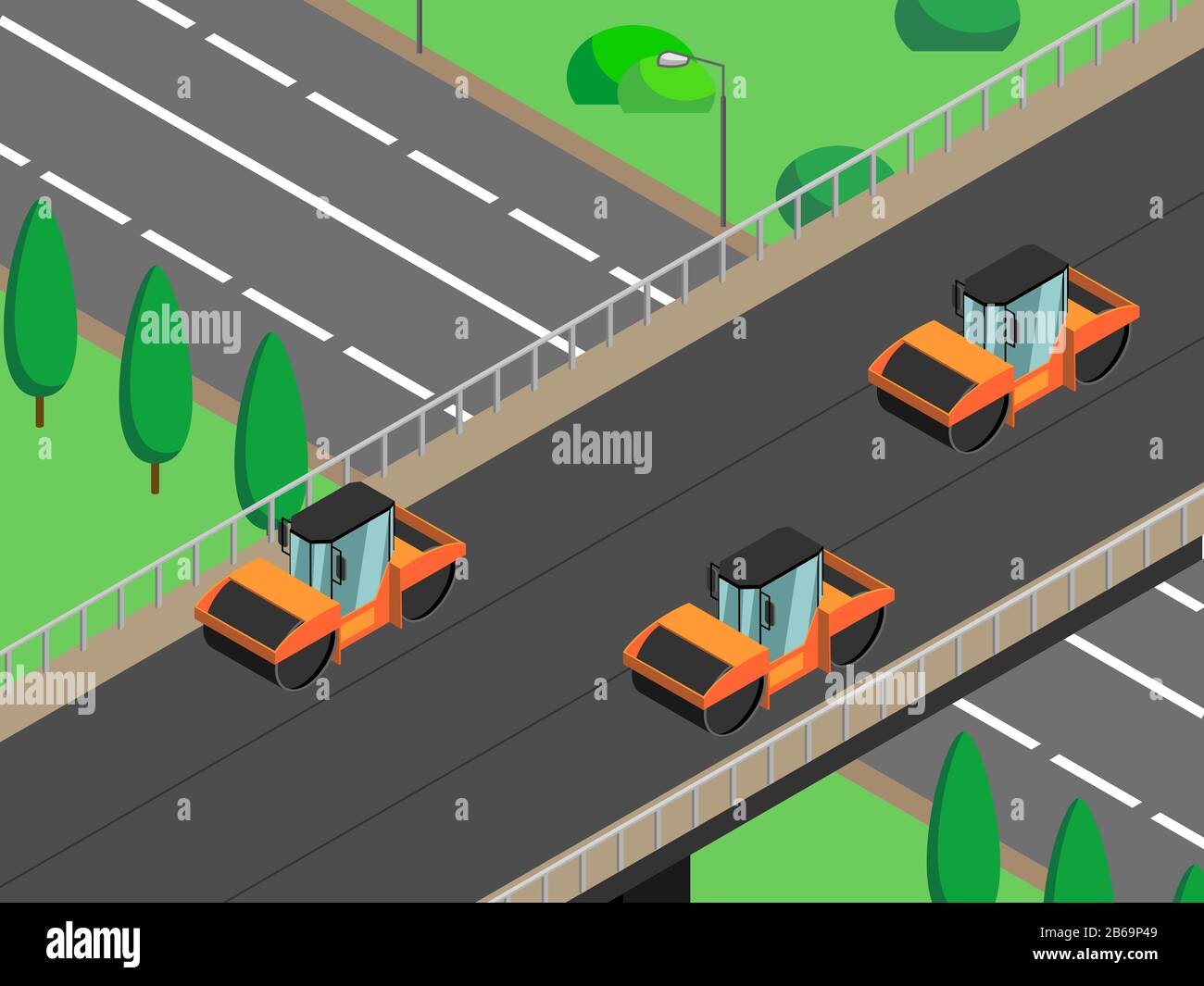 Asphalt road rollers Stock Vector Images - Alamy