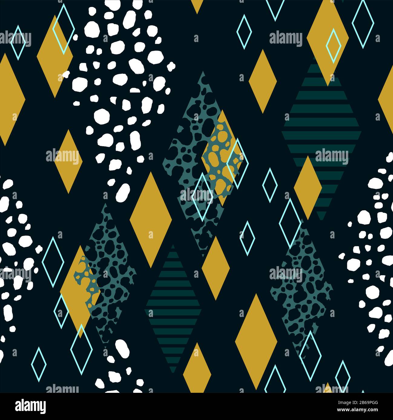 vector seamless geometric pattern of rhombuses of various textures ...