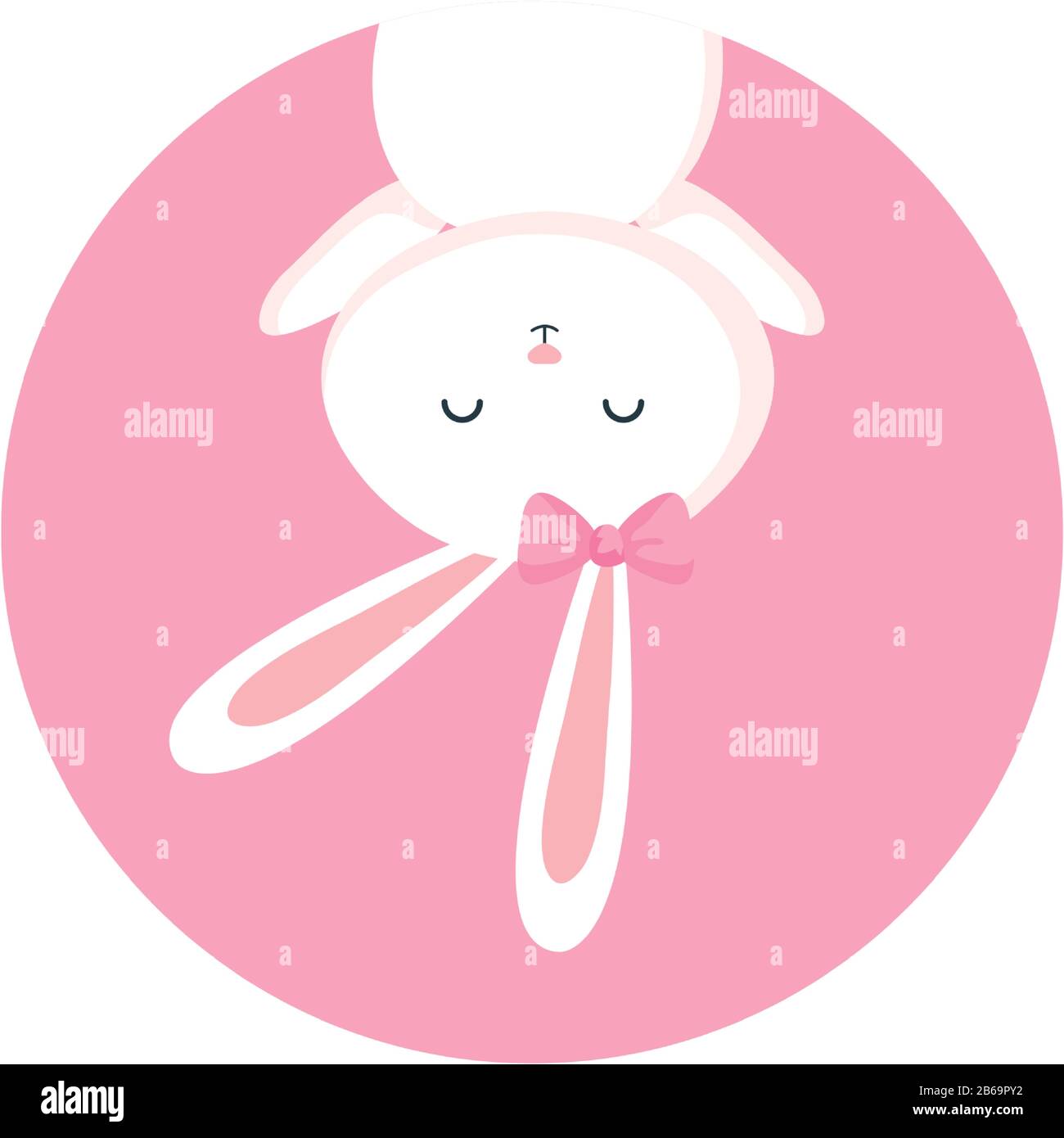 cute rabbit female animal in frame circular Stock Vector Image & Art ...
