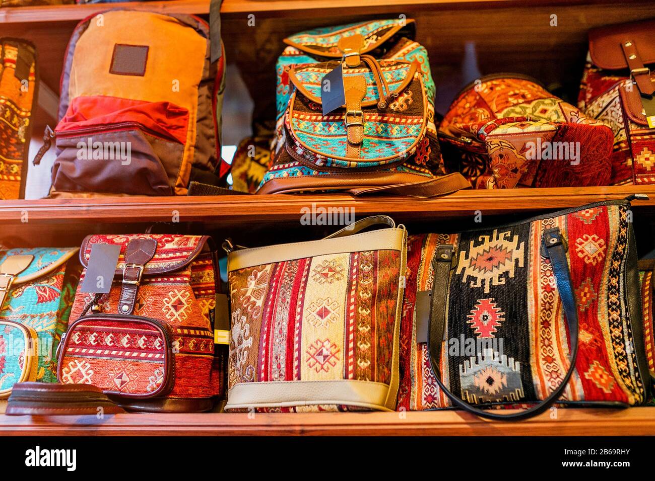 fabric female hand bags with ethno traditional patterns in clothing ...