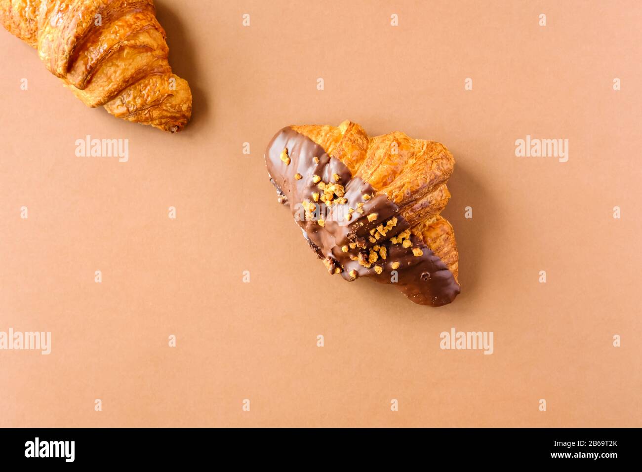 Two croissants background Stock Photo - Alamy