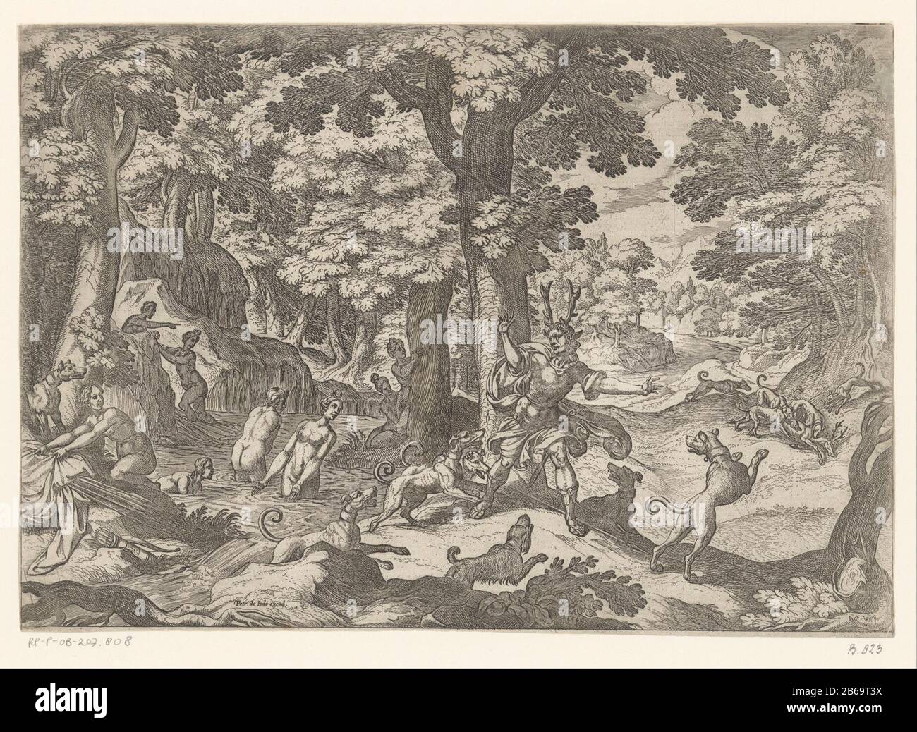 Actaeon turned into a stag Wooded Landscape with Diana and her nymphs ...